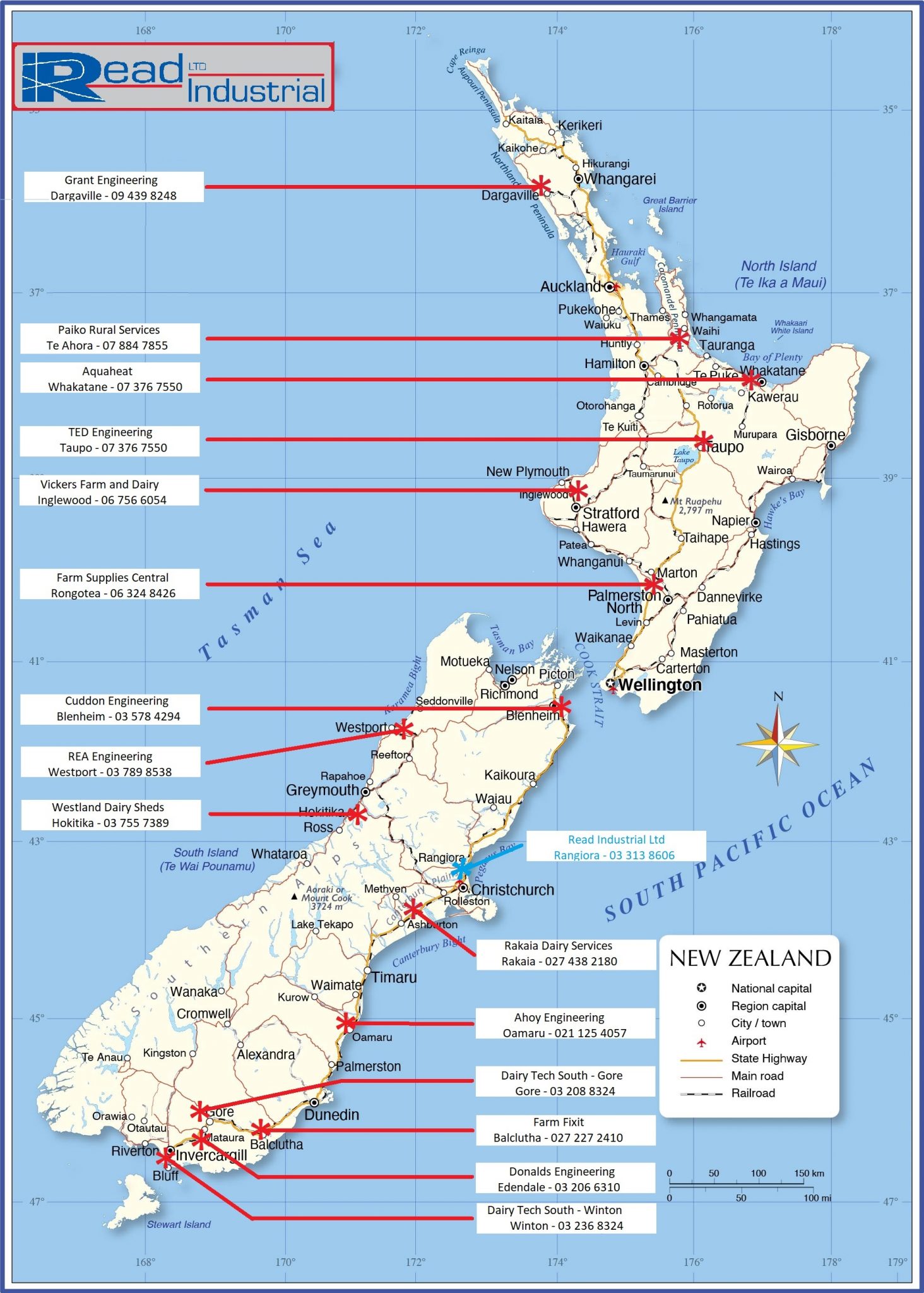 Read Agents New Zealand - Read Industrial - Servicing New Zealand's dairy industry since 1922